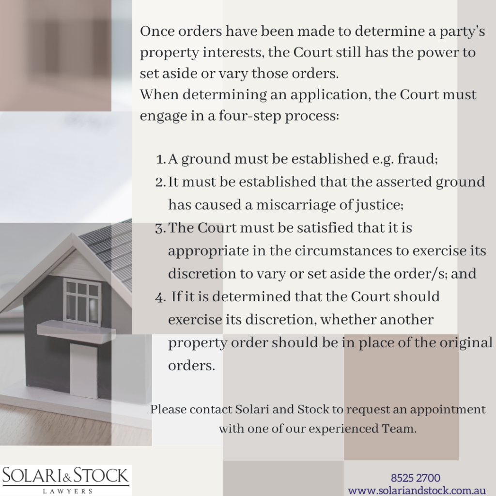 Overturning Property Orders - Solari & Stock-Where clients come first