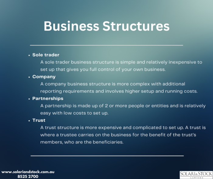 What are the different business structures? - Solari & Stock-Where ...