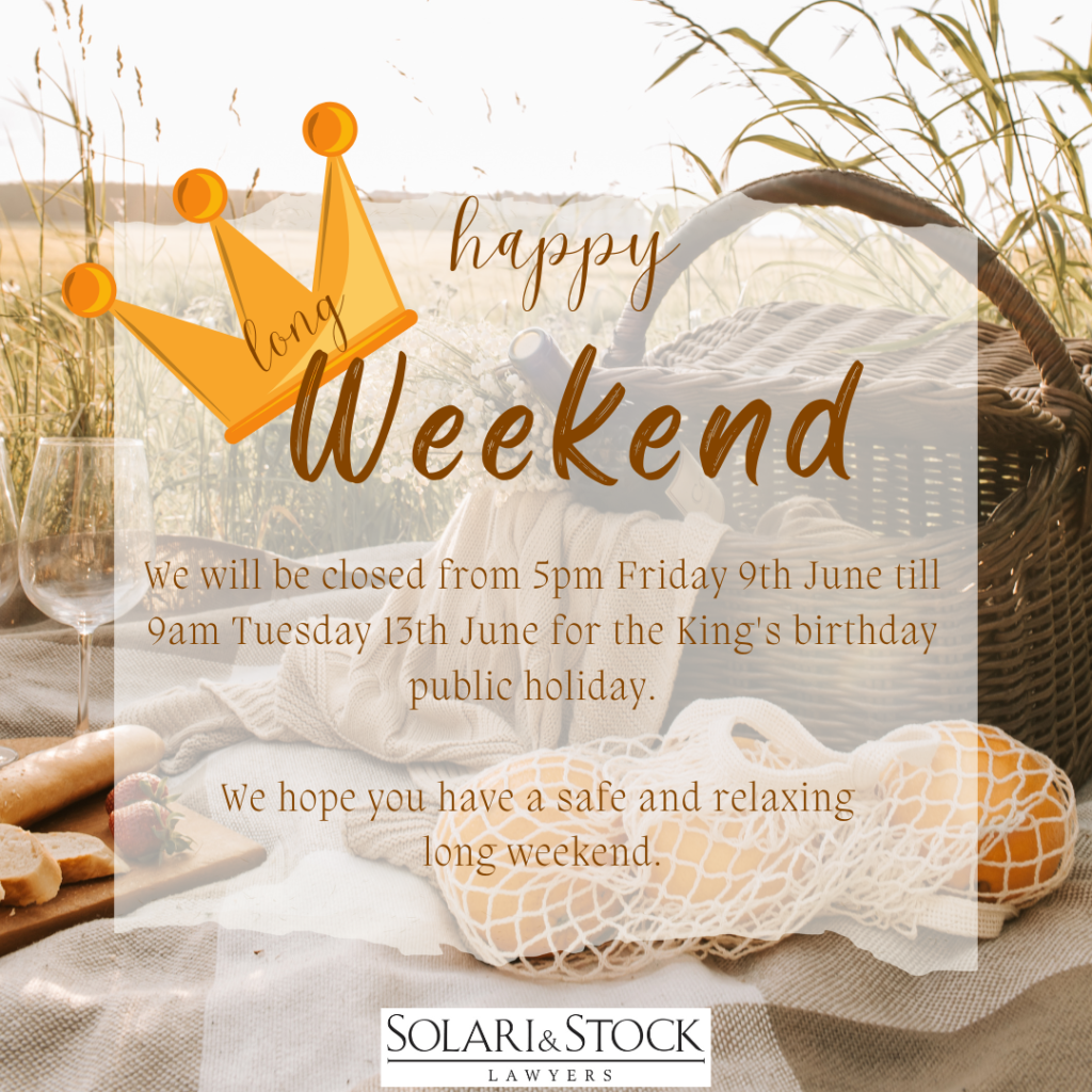 Long Weekend Office Closure Hours - Solari & Stock-Where clients come first