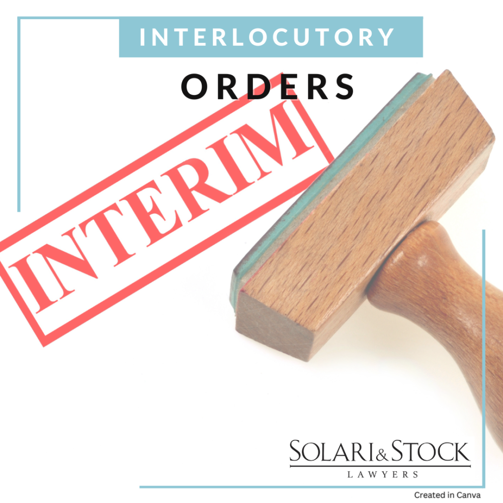 Interlocutory Orders - Solari & Stock-Where clients come first